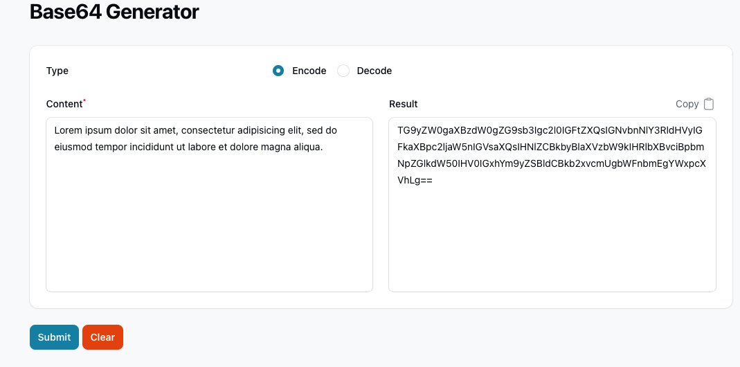 Base64 Generator - TinyDevKit
