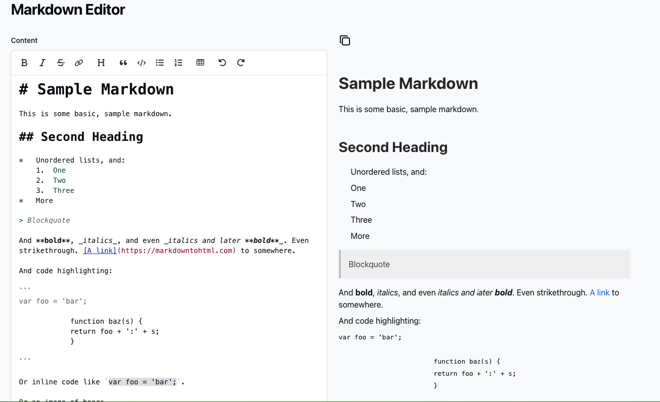Markdown Editor - TinyDevKit